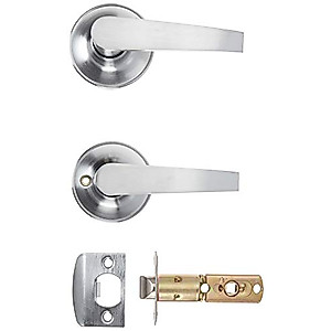 Prime-Line MP65250 Passage Lever, Fits 2-3/8in and 2-3/4in Backset, Satin Chrome, ADA, (1 set)