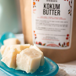 Better Shea Butter Raw Kokum Butter Unrefined - Body Butter Bar for Soap Making and DIY Butter, Skin and Hair Products - Pure, Unscented Skin Butter for Lotion Base - Kokum Butter 8 oz Block