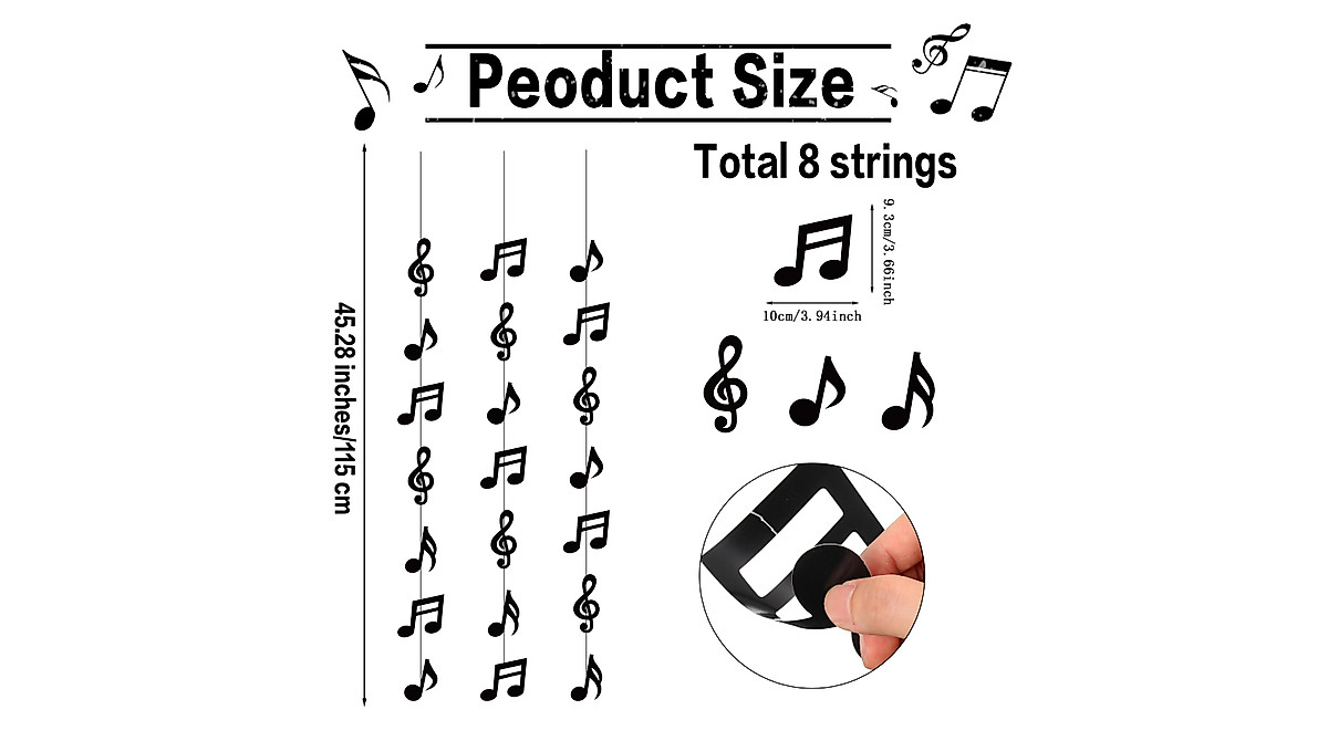 Decorate Your Music Party with Cindeer Musical Notes Hanging Decor