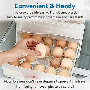 Egg Holder for Refrigerator, THIPOTEN 60 Grid Eggs Storage Container for Refrigerator, Perfect Household Egg Organizer for a Hobby Farm