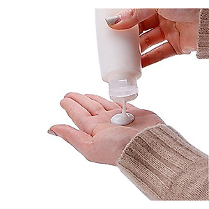 UPSTORE 2PCS Empty Refillable Plastic Clear Soft Tube Squeeze Bottle Jars With Flip Cover Cosmetic Makeup Packing Storage Holder Containers for Toner Lotion Shower Gel Cleaser Shampoo (200ml/6.8oz)