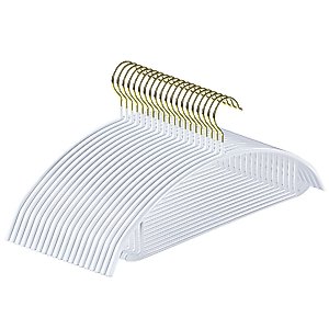 MOPALL Non Slip Coat Hangers 20 Pack No Shoulder Bumps and Space Saving, Wide Heavy Duty Clothes Hangers with Nano-Dipped Rubber Coated Surface for Sweaters/Suits/Dresses/Pants,Shirt(White, 20 pc)
