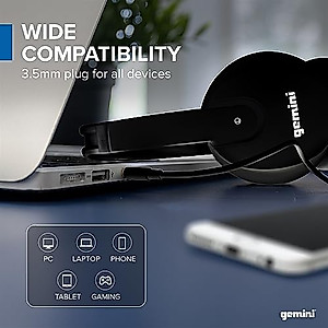 Gemini Sound DJ Equipment DJX-200 Technical for Mixing Beats Professional Studio Drums Over The Ear Audio DJ Recording Monitor Headphones, Black Closed Back