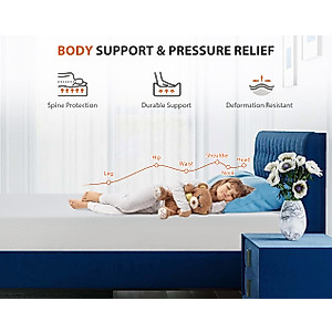 10 inch Twin Size Mattress with Cover, Cooling Gel Memory Foam Twin Mattress for a Cool Sleep & Pressure Relief, Medium Firm Mattress Pad Twin Mattresses, Bed in a Box, CertiPUR-US Certified