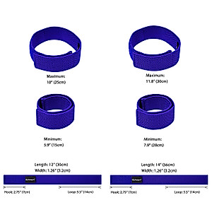 Wisdompro Ankle Strap, 1 Pair Polyester Blousing Garters Trousers Boots Blouses Hook and Loop Strap for Waders, Fly, Fishing, Hunting, Hiking, Cycling, Gardening, Military Uniforms (14 Inch Blue)