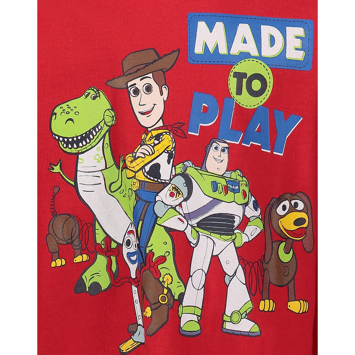 Disney Pixar Toy Story Woody Buzz Lightyear Forky Toddler Boys 2 Pack Long Sleeve T-Shirts Red/Gray/Blue 3T