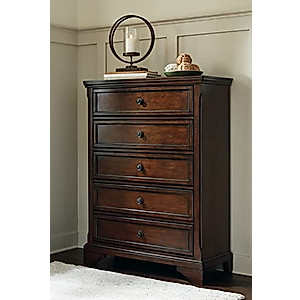 Signature Design by Ashley Brookbauer Traditional 5 Drawer Chest, Dark Brown
