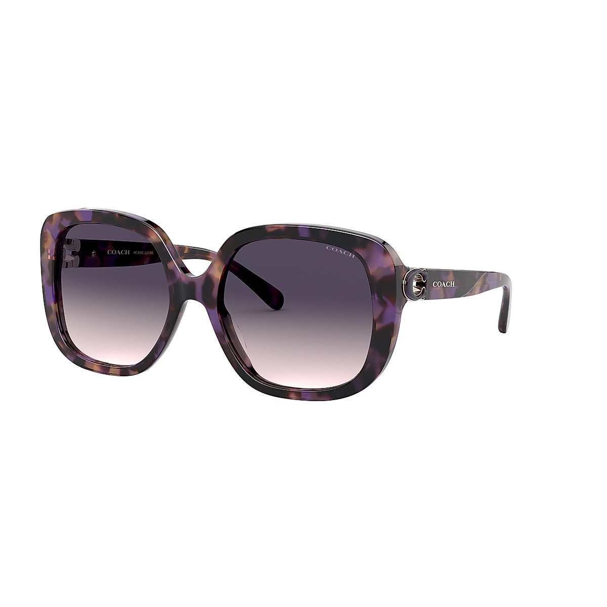 Coach HC8292 Sunglasses, Purple Tortoise/Purple Pink Gradient, 56 mm