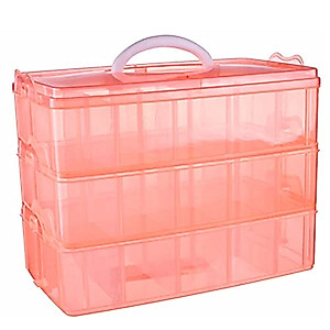 JforSJizT 30 Adjustable Compartments Washi Tape Box Organizer Storage,Divider Closet Container,Clear,Masking Tape Desktop Tape DIY Sticker Roll Tape Cutter Holder Storage