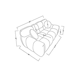 EOVTK 65" Boucle Loveseat Sofa, Modern Marshmallow Upholstered Tufted Cloud Couch with 2 Pillows for Living Room, Small Space, Apartment, Black