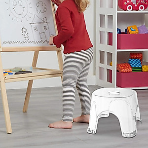 Kumprohu Clear Shower Bench | Waterproof Transparent Stool Non-Slip | Clear Stool for Bathroom Bedside Small Shower Spaces, Corner Bench, Clear Seat, Bath Stool