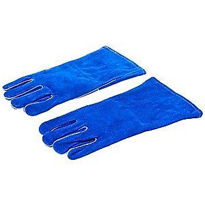 Drake Off Road Tools 400 Welding Gloves Lined Leather, Blue - 14"