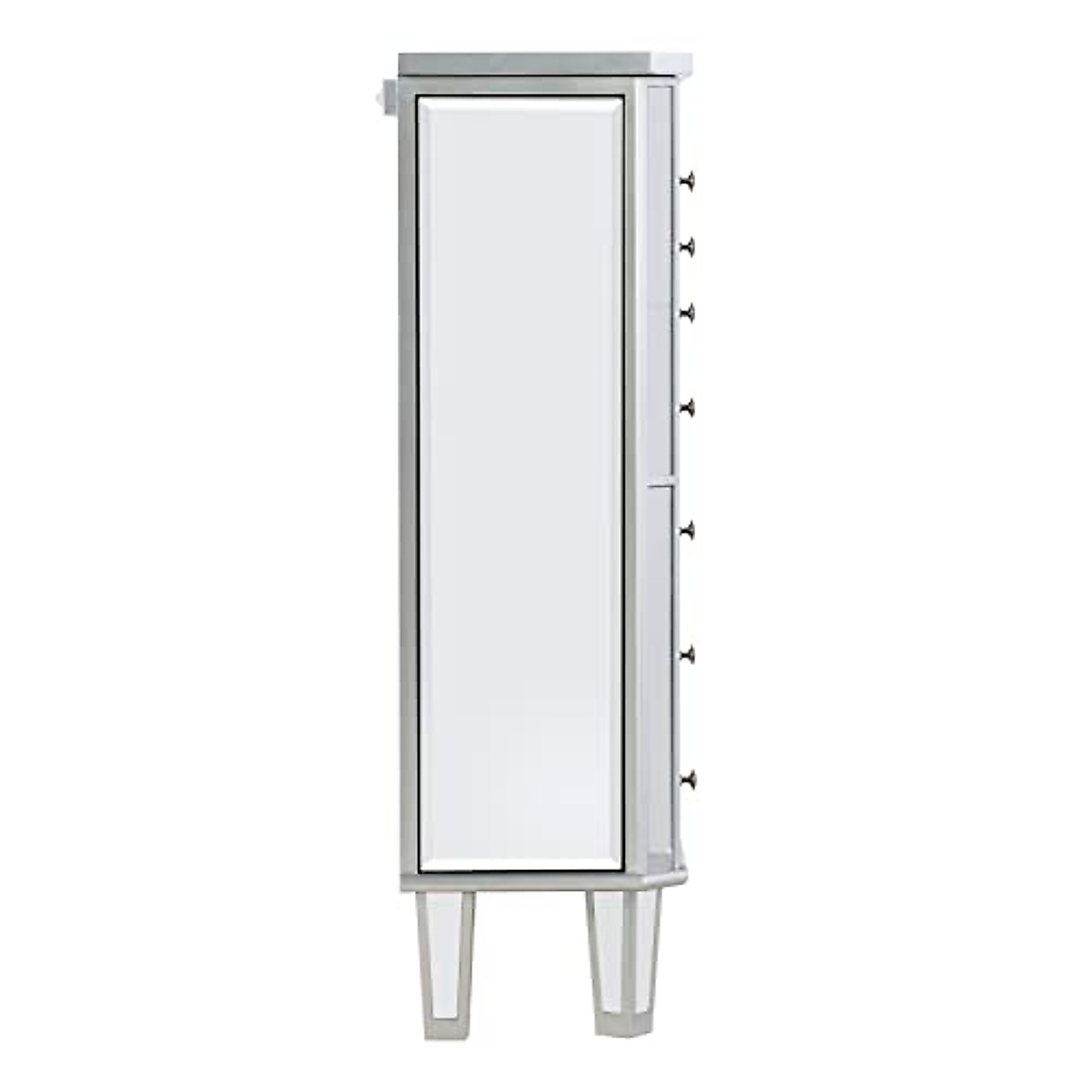 Powell Jewelry Armoire Wood, Silver Mirrored