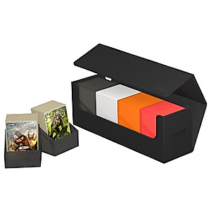 Ultimate Guard Arkhive 400+, Deck Case for 400 Double-Sleeved TCG Cards, Black, Compatible with Boulders, Magnetic Closure & Microfiber Inner Lining