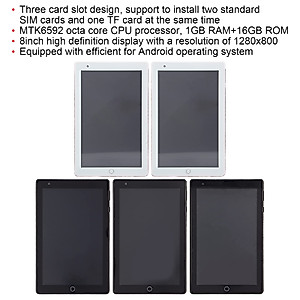 ciciglow Android Tablet,8” 16GB Android Tablet,1GB RAM,16GB ROM,Dual Sim Tablets with Octa Core Processor, Long Lasting Battery,Expandable Memory Tablet PC, (Black)