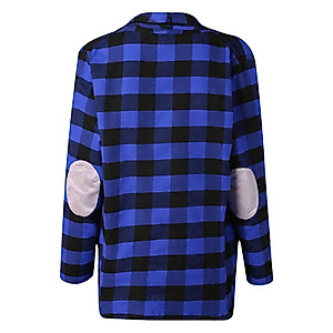 LYTRYCAMEV Womens Fall Fashion 2023 My Orders Placed Recently By Me Cardigan for Women Casual Plaid Long Sleeve Open Front Shirts Printed Plus Size Tops Loose Fit Lightweight Jackets(K-Blue,Large)