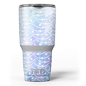 Design Skinz Blue and Purple Watercolor Waves - Skin Decal Vinyl Wrap Kit Compatible with The Yeti Rambler Cooler Tumbler Cups