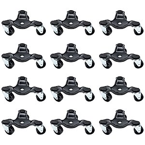 Patioer 12 Pack Steel Tri-Dolly Set, 3 Wheel Mover's Dolly for Moving Furniture, Appliance, Furniture Dolly Mover, 6 Inch