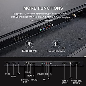 SYLVOX 75 inches Full Sun Outdoor TV Smart Waterproof TV 4K Ultra High-Resolution 2000nits,7x16(H) Support Bluetooth Wi-Fi Suitable for Partial Sun or Strong Light Area(Pool Series) (OT75A1KAGE)