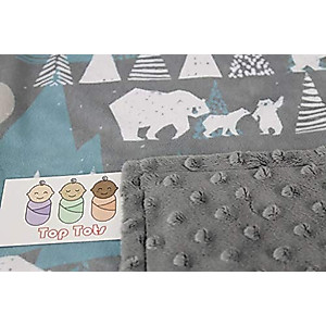 Baby Car Seat Canopy Cover - White Bear and Trees