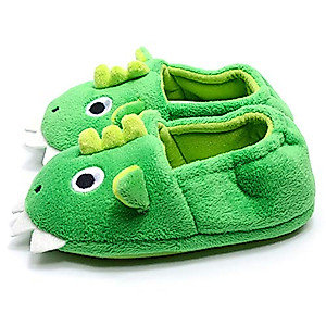 Toddler Baby Boys House Slipper Cute Dinosaur Cartoon Soft Anti-Slip Winter Shoes (Toddler/Little Kid)