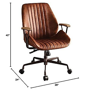 Acme Hamilton Top Grain Leather Office Chair, Cocoa Leather