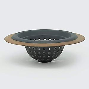 ExcelSteel Silicone Sink Basket Strainer, 4.5", copper,Gray