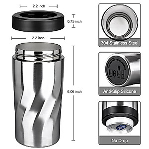 Insulated Stainless Steel 24 oz Tumbler with Freezable Drink Can Cooler for all 12 oz Slim Can,Regular Can,Beer Bottle & All Drinks (Stainless Steel Drawed)
