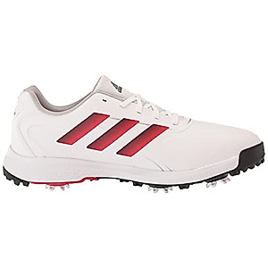 adidas Men's Traxion LITE MAX Wide Golf Shoes, Footwear White/Core Black/Vivid Red, 14