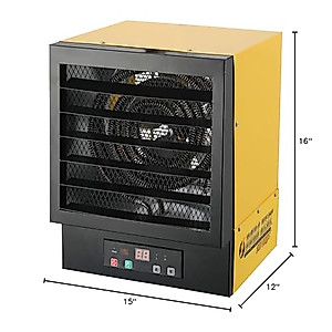 Dura Heat Hard-Wired Ceiling Mount Electric Garage Space Heater with Remote, 10,000 Watt, 240 Volt, ECO System, Overheat Protection, Ideal for Garage & Workshop