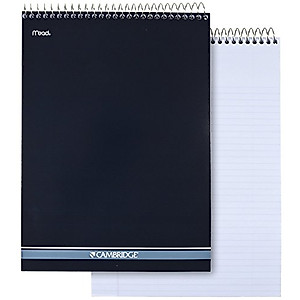 Meadwestvaco 59882 8-1/2" X 11" White Cambridge Stiff Back Wirebound Notebook,2 Pack