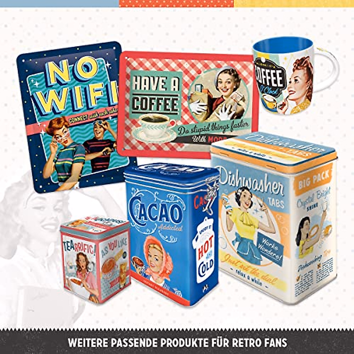 Nostalgic-Art Retro-Style Fridge Magnets, Retro Wave Media – Gift idea for Nostalgia Fans, Magnet Set for Notice Board, Vintage Design, 9 Pieces