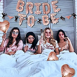 Bachelorette Party decorations| Rose Gold Bridal Shower supplies I Bride To be foil balloons Straws Cups Napkins Banner Swirls Dancing Men Confetti Balloons I Funny Final Fiesta Bride to be Favors