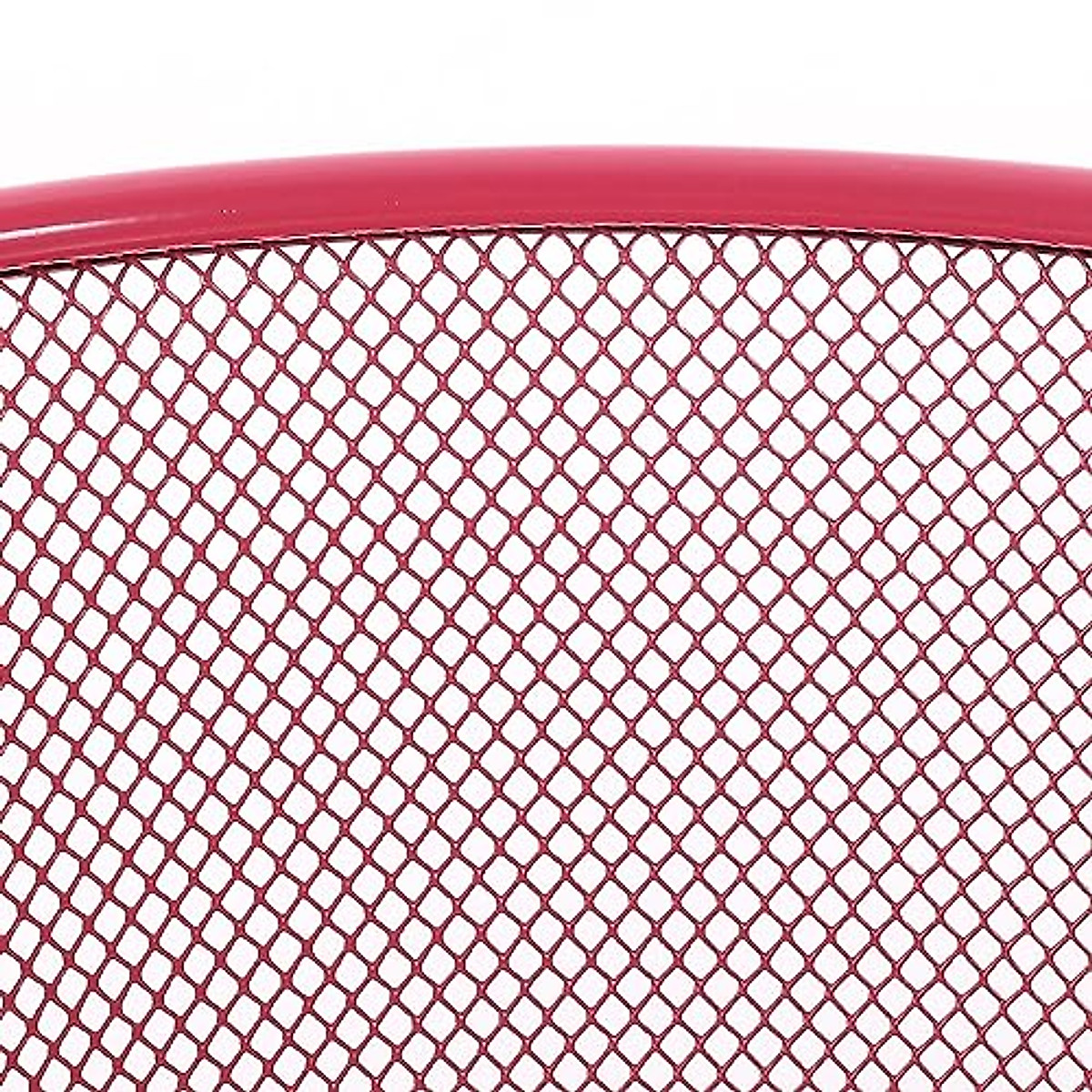 NUOBESTY Mesh Trash Can Round Metal Wastebasket Open Top Waste Bin Bedroom Corner Garbage Can Lidless Waste Paper Basket Trash Bin for Apartment Living Room Office Red