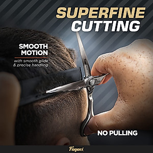 Professional Hair Scissors 6 Inch with Extremely Sharp Blades, VG10 Super Steel Hair Cutting Scissors, 3D Convex Edge, Super Durable, Smooth Motion & Fine Cut, Barber Scissors with Elegant Case…