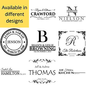 Personalized Wedding Gift for Couples - Custom Cutting Board Gift for Parents (6" x 8" Single Tone Mini Bar Board, Carter Design) - Wedding Shower Gift for Him and Her