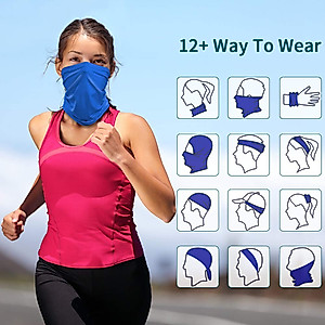 ACRIMAX 3 Pack Neck Gaiter Face Scarf Mask, Summer Face Cover Scarf Bandana Dust Sun UV Protection Breathable Lightweight Cool for Fishing Hiking Running Cycling