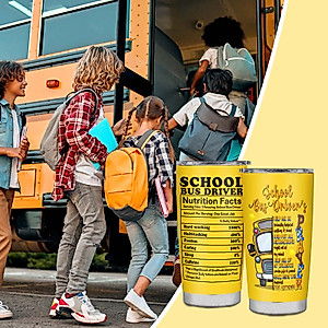 BDANTUMBLER School Bus Driver Appreciation Gifts, School Bus Driver Gifts, Bus Driver Gifts for Men Women, Back to School Gifts for Retired School Bus Tumbler Cup 20oz, black,yellow