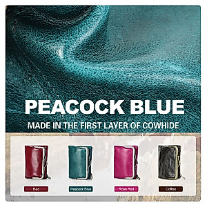 Contacts Womens Kiss Lock Wallet Leather Small Zipper Coin Pocket for Women Blue Bifold Rfid Clasp Purse Card Holder with Photo Window