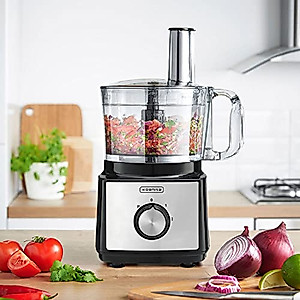 Kognita Blender and Food Processor Combo, 500W 8 in 1 Smart Kitchen Blender with 2 Speeds, 4 Stainless Steel Blades, Dough Blade and Emulsifying Disc for Chopping,Kneading,Shredding and Slicing - 6-Cup Bowl,Silver