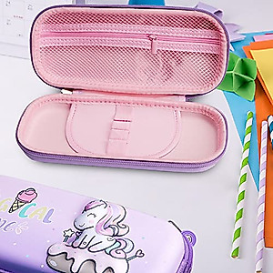Unicorn Pencil Case for Girls, 3D Cute Cartoon Unicorn Pencil Pouch, Portable Storage Pouch Large Capacity with Compartment & Zipper Pencil Bag for Kids Boys Girls