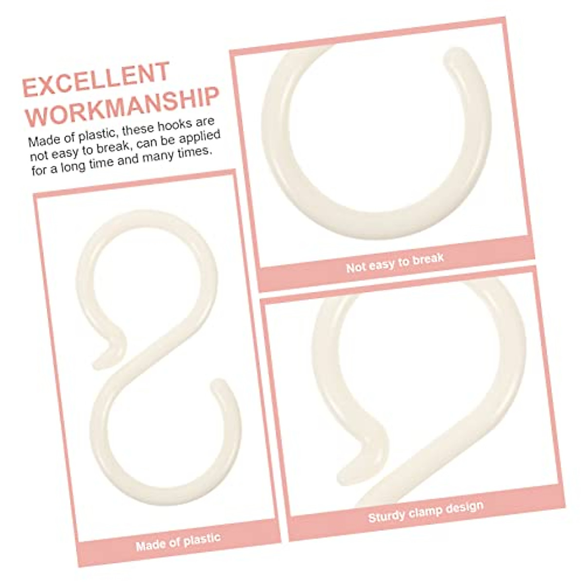 NOLITOY 40pcs No Towel Clothes Type Bags Sundries Free Headband Cups S-Shaped Hanging Jewelry S Organizer Hanger Shirt Anti-Drop Office for Plastic Hooks Metal Kitchen Punching Heavy Duty