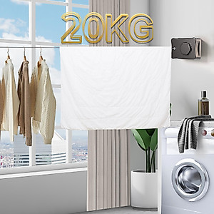 Retractable Clothesline Indoor Outdoor, 16.7 Ft Heavy Duty Wall Mount Automatic Retracting Clothes Lines for Laundry Room, Bathroom & Travel Camping Rv Portable Outside Clothing Line