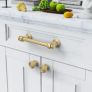 Chibery 20 Pack Pale Gold Cabinet Hardware Pulls, 4 inches (102 mm) Hole Centers, Alloy Zinc, Easy to Clean, Cabinet Handle for Kitchen Cabinets Cupboard Drawers Closet Dressers Bathroom