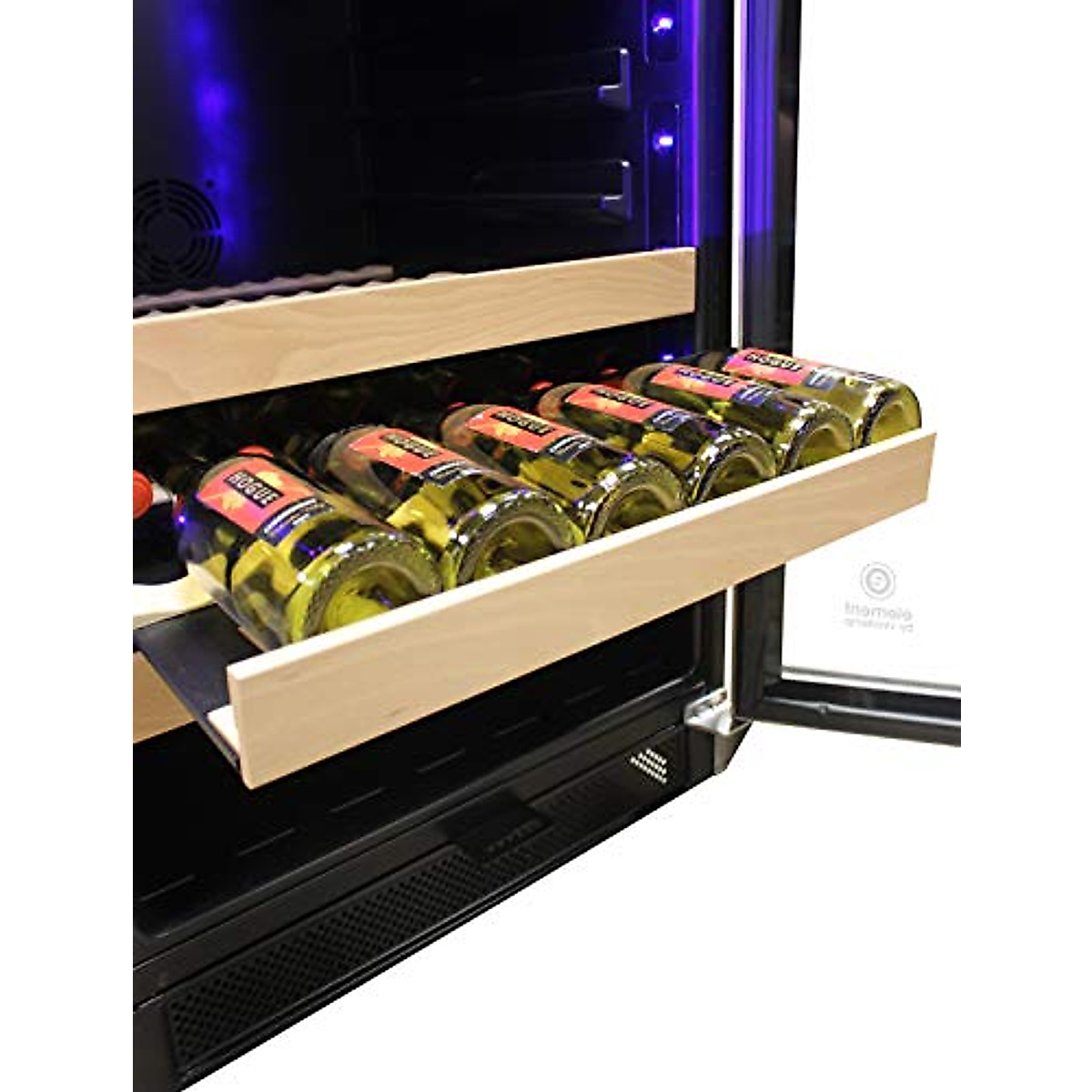 Vinotemp 215 Bottle Wine Cooler Refrigerator, Built-in or Freestanding Wine Fridge with Digital Temperature Control, Glass Door and Safety Lock, Right Hinge, 215 Bottle, Black
