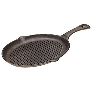 Mr. Bar-B-Q 06108Y Cast-Iron Ribbed Fajita Platter Set