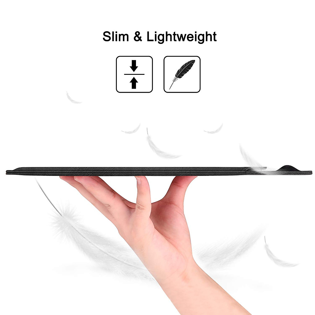 Fintie Sleeve with Pencil Holder for iPad Air 11 & Air 5/4, iPad 10th Gen / 9th Gen/Pro 11-inch, Slim Fit Vegan Leather Protective Cover Carrying Case Bag, Black