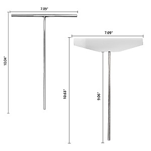 Lilithye Crepe Spreader and Spatula Kit Stainless Steel Crepe Batter Spreader Tool Metal 7 Inch T Shape Crepe Maker(2Pcs Large)