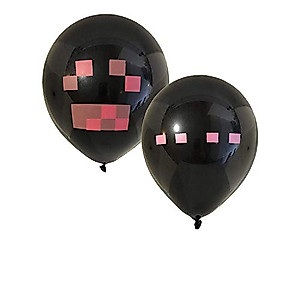 Pixel Miner Crafting Style Gamer Party Supplies 30 Pcs Pixel Miner Crafting Video Game Balloons 12" Latex Balloons for Kids Birthday Party Favor Supplies Decorations Perfect for Your Miner Party Theme Party