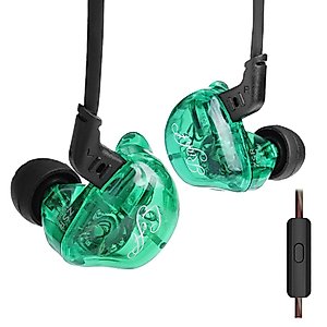 KZ Headphone HiFi Earbuds KZ ZSR Earphone with 2 Balanced Armature and 1 Dynamic Driver, Wired in Ear Earphone IEM with 0.75mm 2 Pin Removable Cable (White with Mic)…